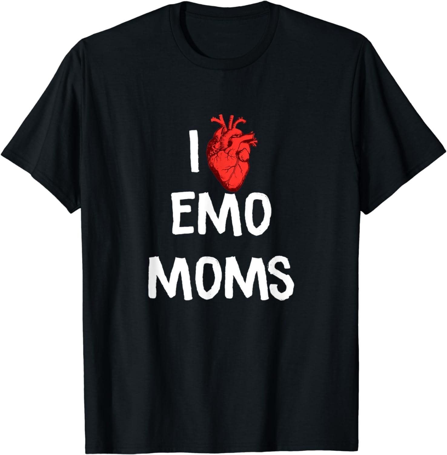 I Love Emo Moms Funny Red Heart T-Shirt - Walmart.com
