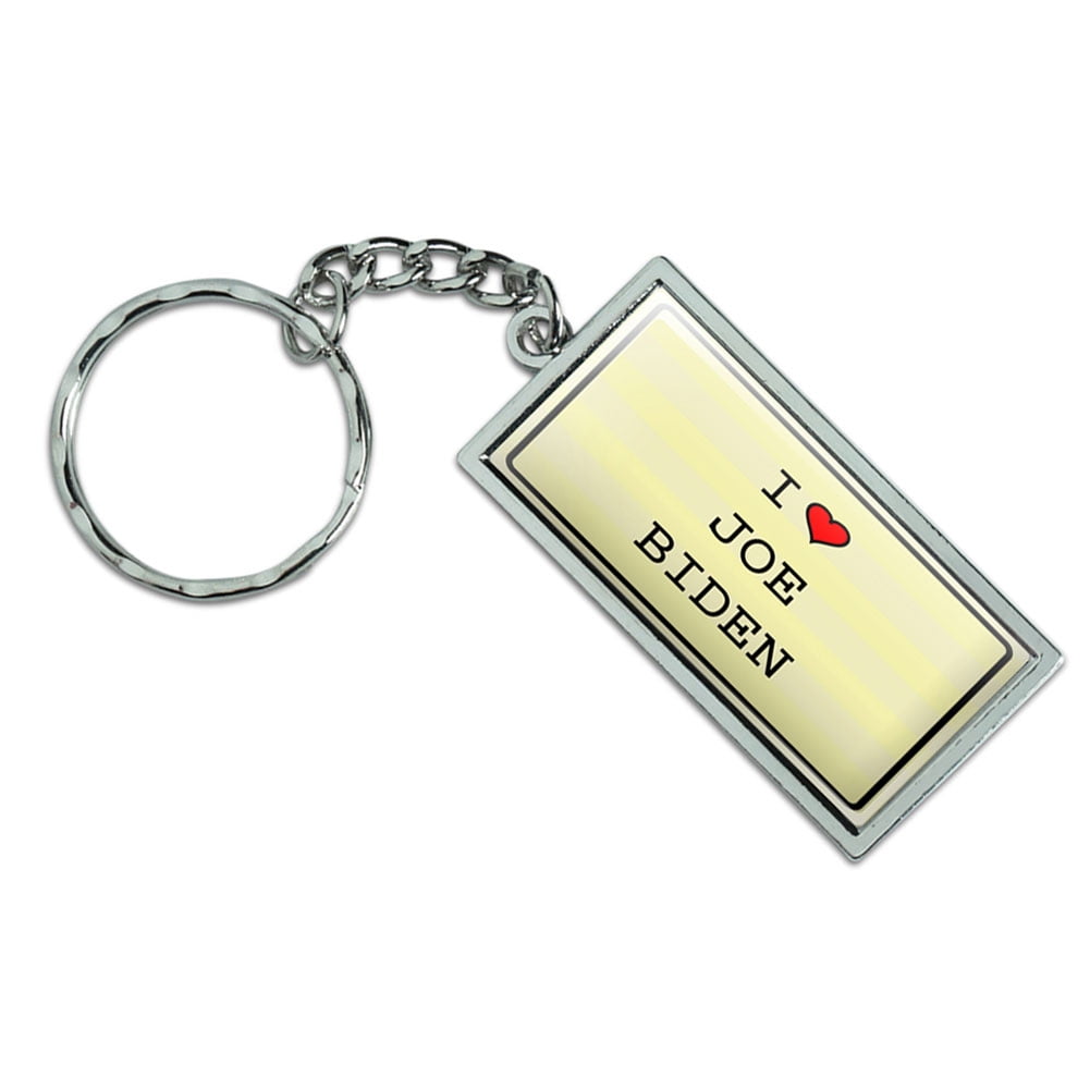 I Love Heart Joe Biden Presidential Election Metal Rectangle Keychain ...