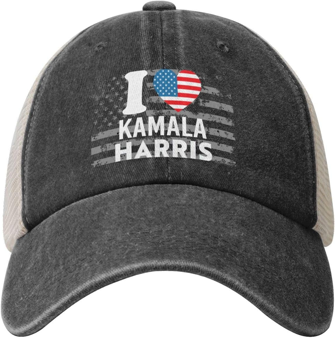I Love Heart Kamala Harris 2024 Election Joe Biden Mesh Baseball Cap ...