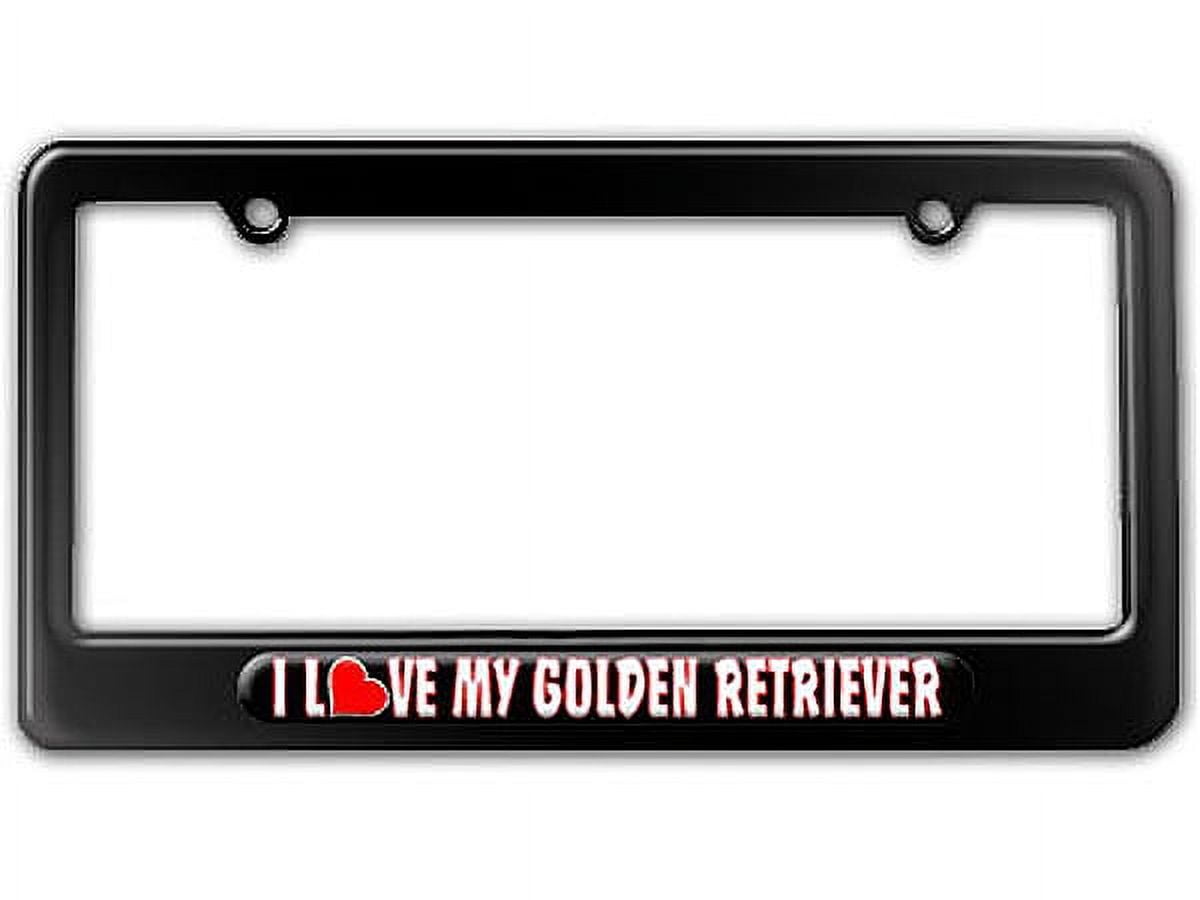 I Love Heart My Golden Retriever License Plate Frame - Walmart.com
