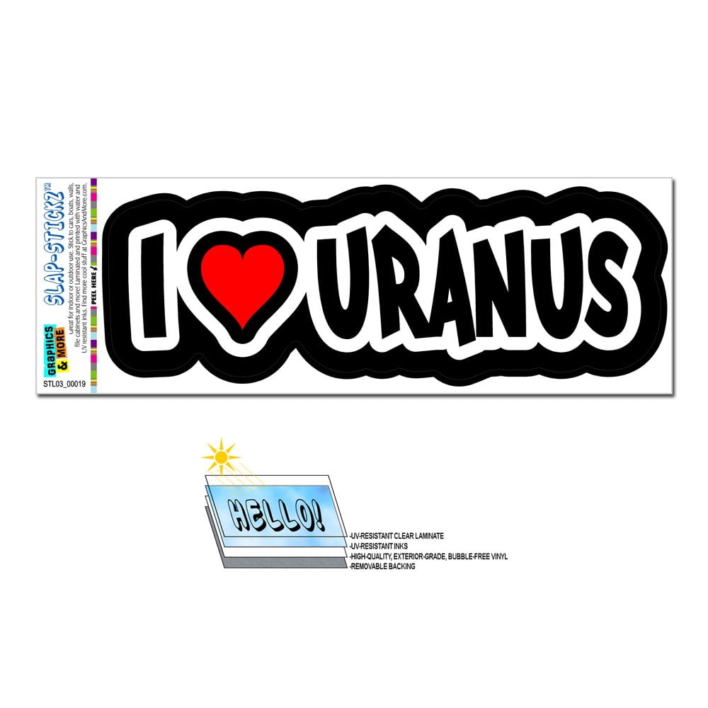 I Love Heart Uranus SLAP-STICKZ(TM) Premium Sticker - Walmart.com