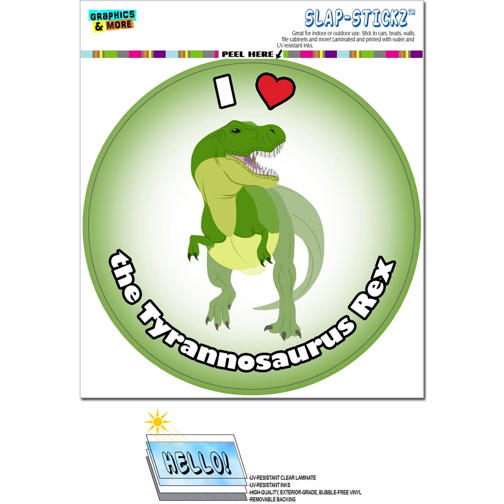 I Love Heart the Tyrannosaurus Rex - T-rex Dinosaur Circle SLAP-STICKZ ...