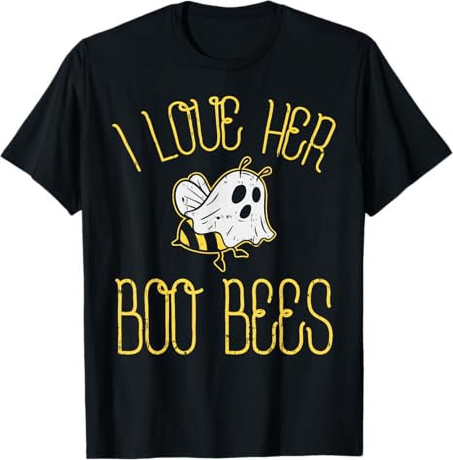 I Love Her Boo Bees Couples Halloween Adult Costume His Men T-Shirt ...