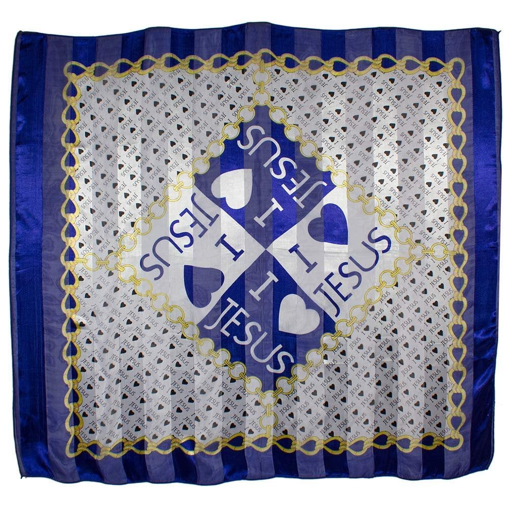 I Love Jesus 38" Satin Scarf - Bandana Headwrap Square Blue - Walmart.com