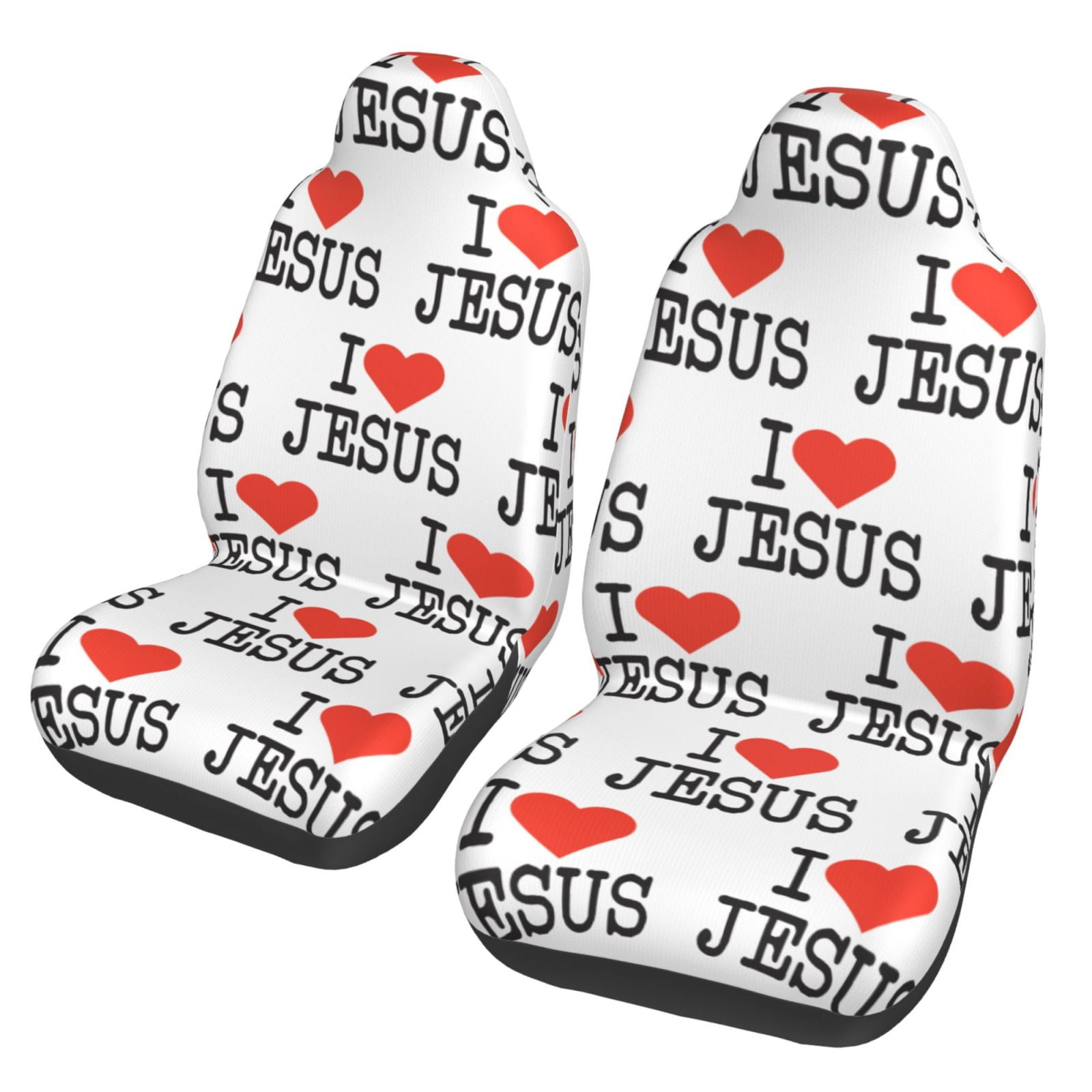 I Love Jesus Car Seat Covers 2-Piece Set Universal Auto Front Seats ...