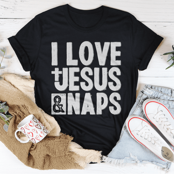 I Love Jesus Naps Tee Mauve S Peachy Sunday T-Shirt - Walmart.com