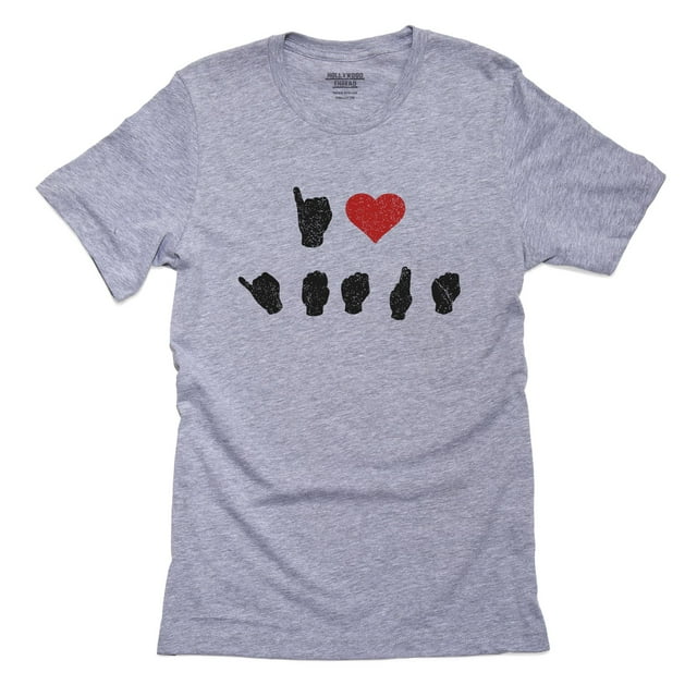 I Love Jesus - Sign Language Hands - Red Heart Men's Grey T-Shirt ...