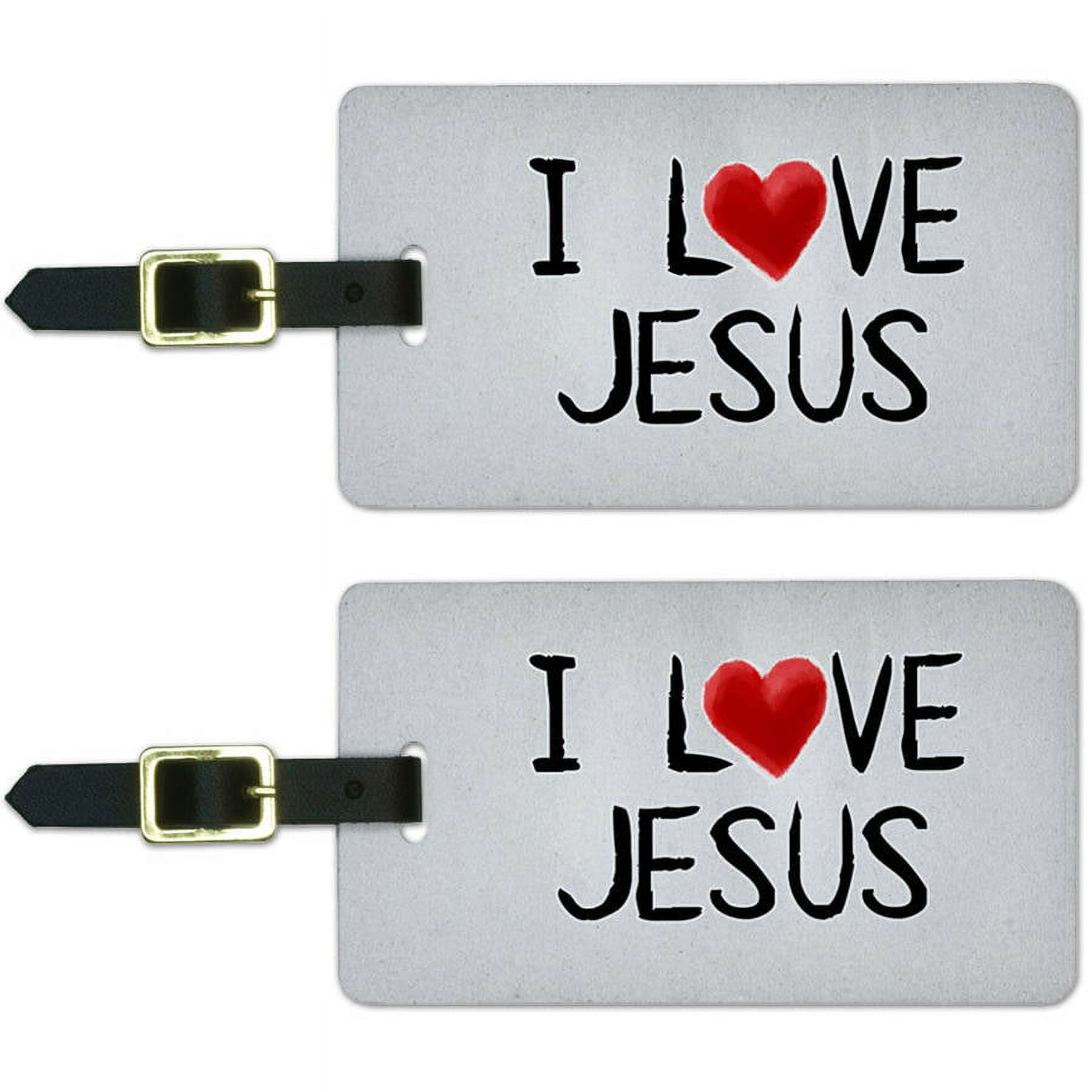 I Love Jesus Written on Paper Luggage Suitcase Carry-On ID Tags, Set of ...