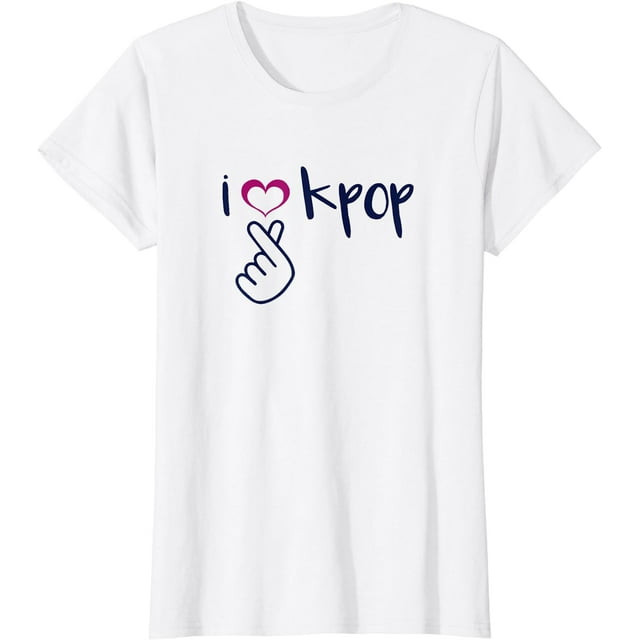 I Love K-Pop Finger Heart Hand Symbol Korean Music Fan Quote T-Shirt - Walmart.com