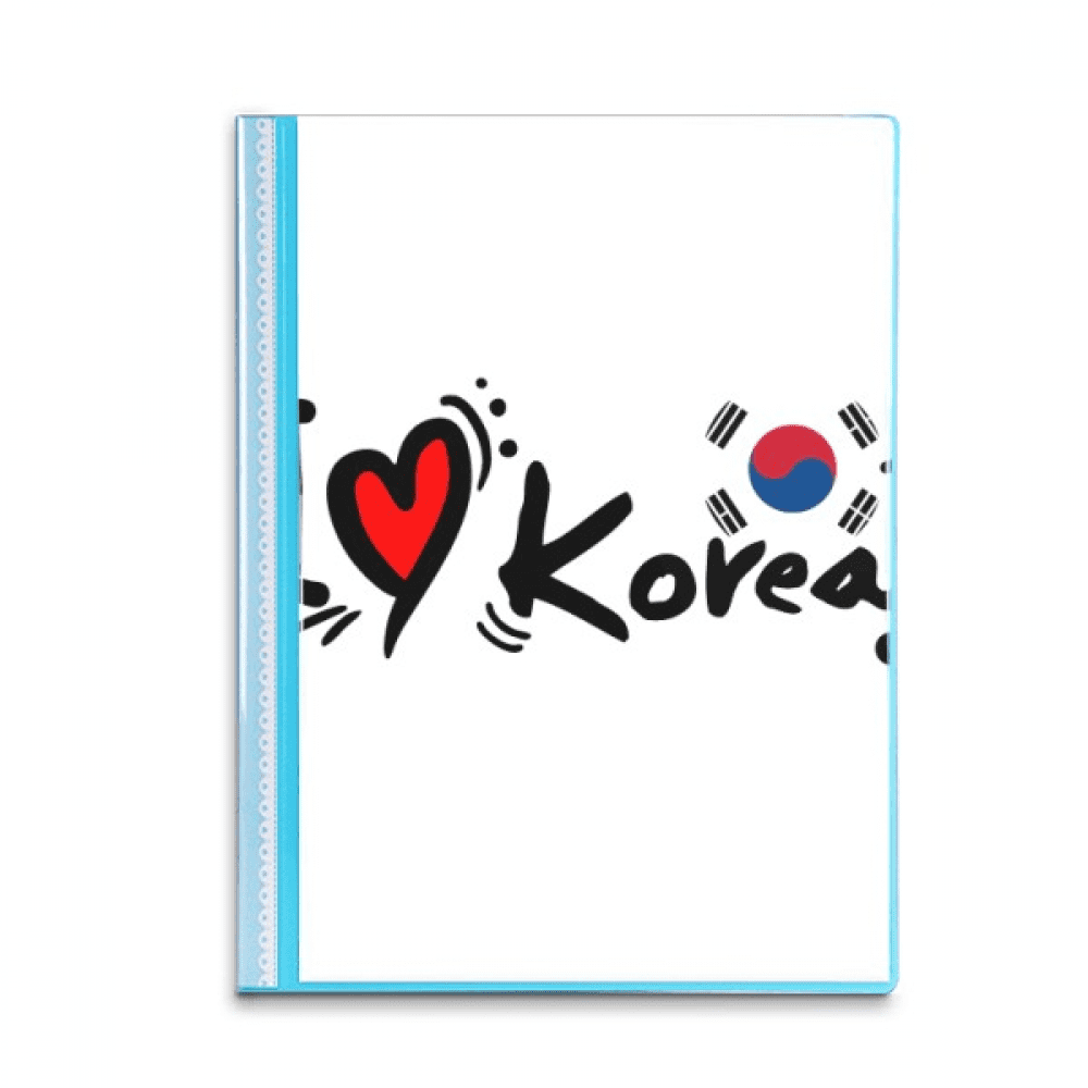 I Love Korea Word Flag Love Heart Illustration Book Sheet Protectors ...