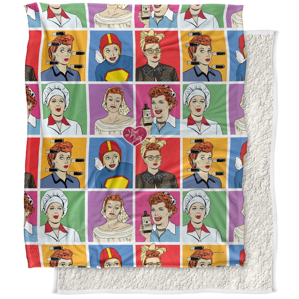 I Love Lucy Blanket, 50"x60", Comic Silky Touch Sherpa Back Super Soft ...