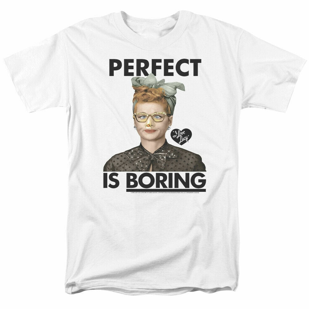 I Love Lucy Perfect Is Boring T Shirt Licensed Funny TV Show Tee White ...