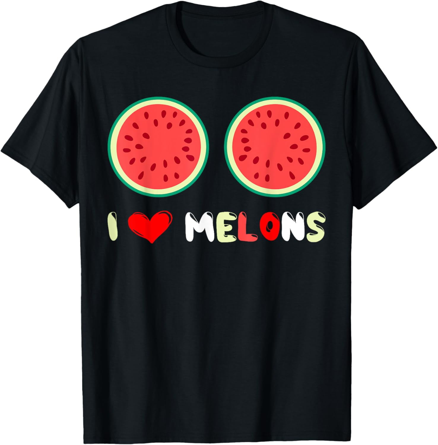 I Love Melons Fruit Heart Juice Seed Honeydew Top Watermelon T-Shirt ...