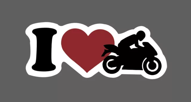 I Love Motorcycles Sticker Waterproof Sticker Phone Decal Water Bottle ...