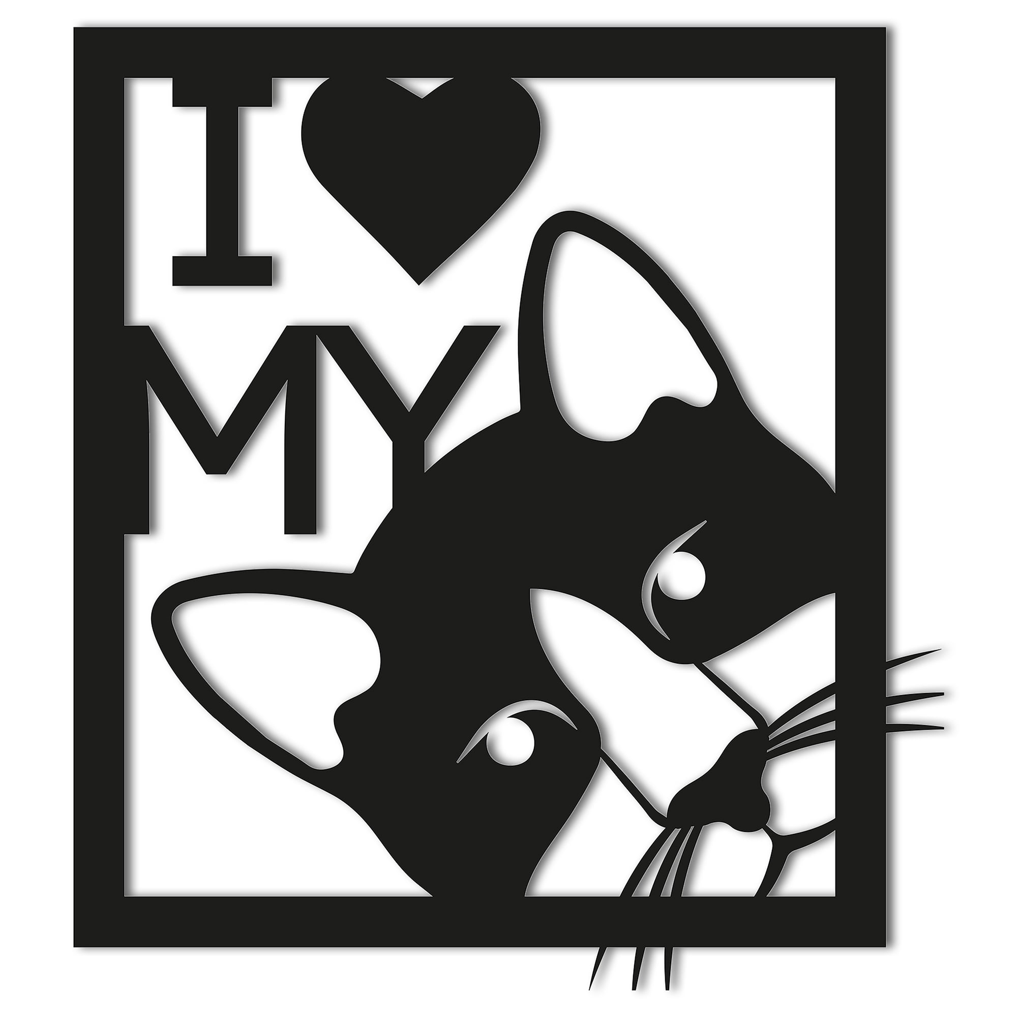I Love My Cat Metal Wall Sign | Cat Lover Wall Decor for Home | Feline ...