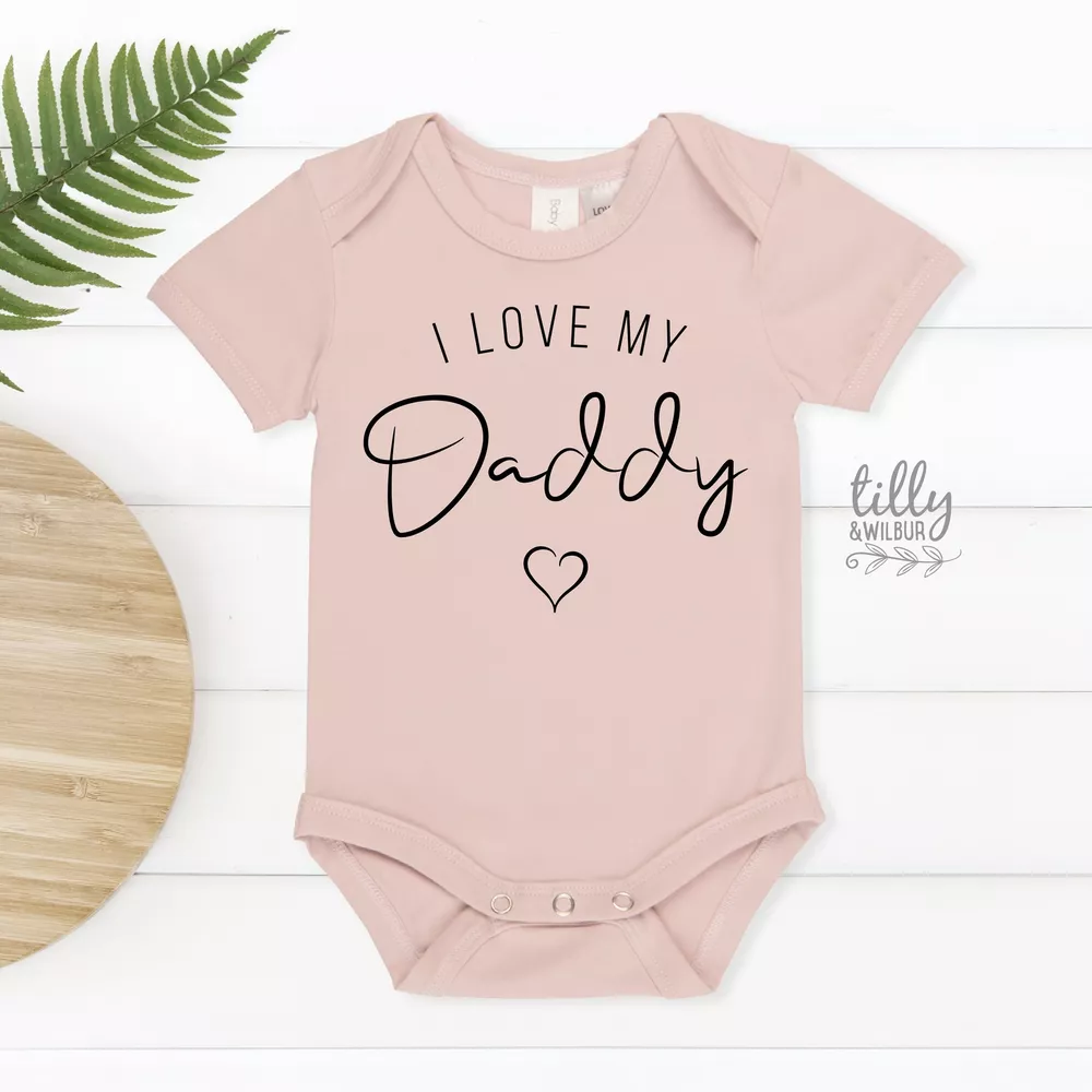 I Love My Daddy Bodysuit Or T-Shirt, Our 1St Father'S Day Outfit, I Love You Dad Cute And Cool ...