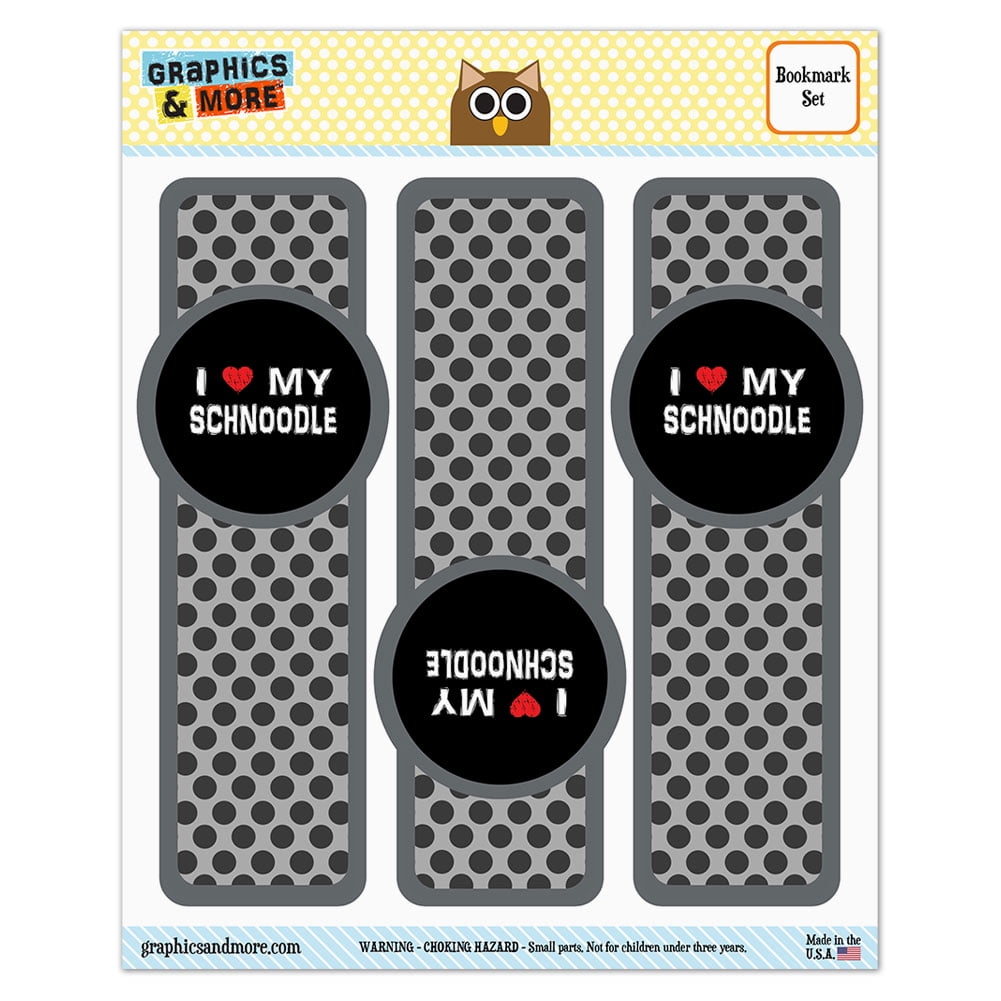 I Love My Schnoodle Stylish Glossy Laminated Bookmarks - Set of 3 ...