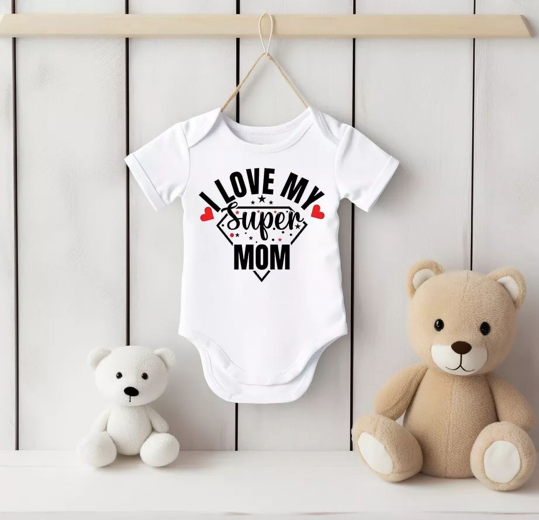 I Love My Super Mom Baby Bodysuit - Cute Hero Theme Baby Gift Cute Vest ...