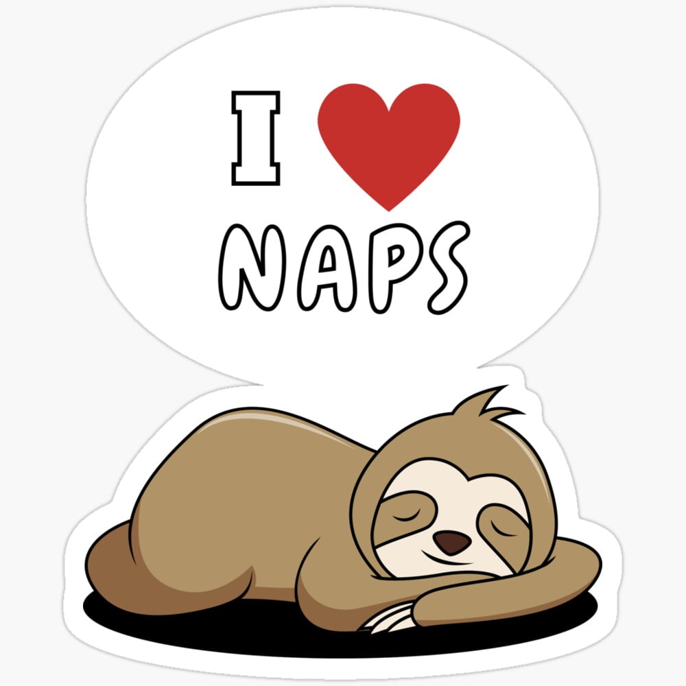 I Love Naps | Cute Sloth Napping Sticker Phone Decal Water Bottle ...