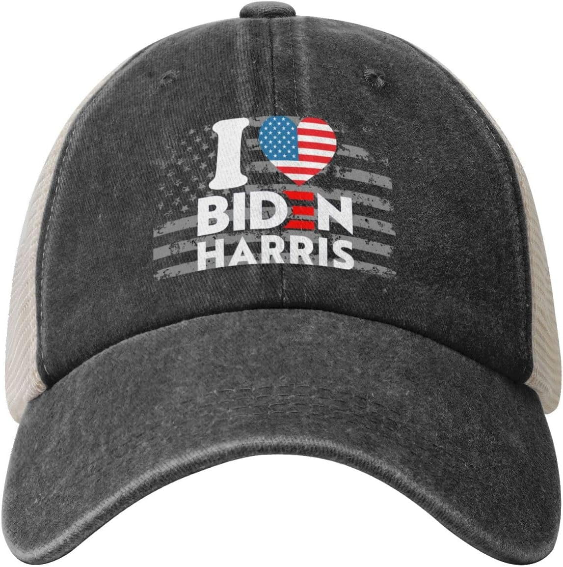 I Love President Joe Biden Kamala Harris 2024 Mesh Baseball Cap ...