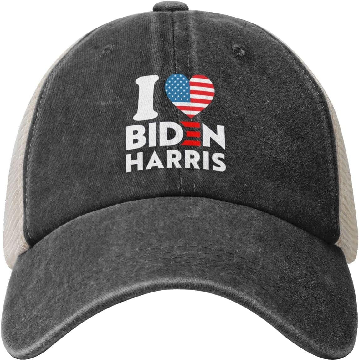 I Love President Joe Biden Kamala Harris 2024 Mesh Baseball Cap ...