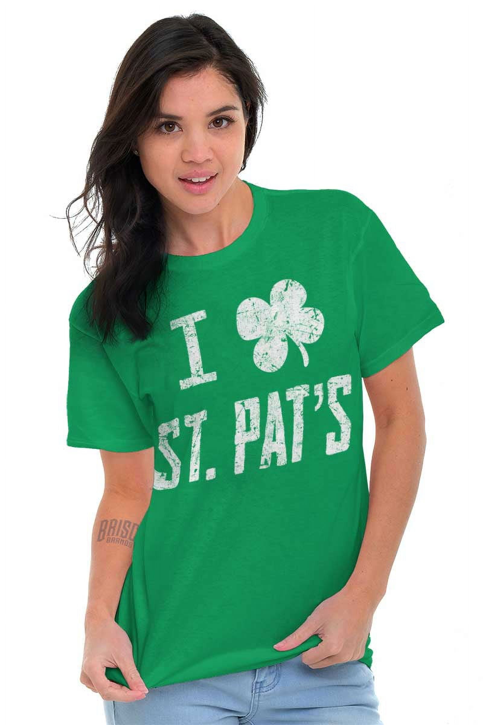 I Love Saint Patrick Lucky Shamrock Mens Graphic T Shirt Tees Brisco