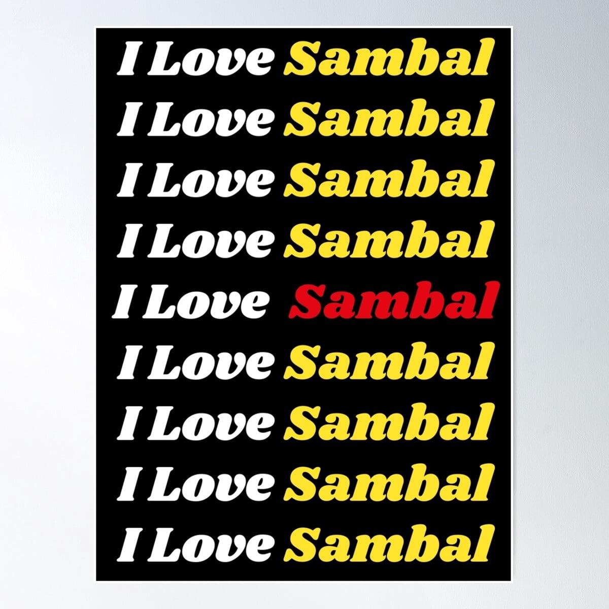 I Love Sambal' Indonesian Traditional Food - Delicious Text Based ...