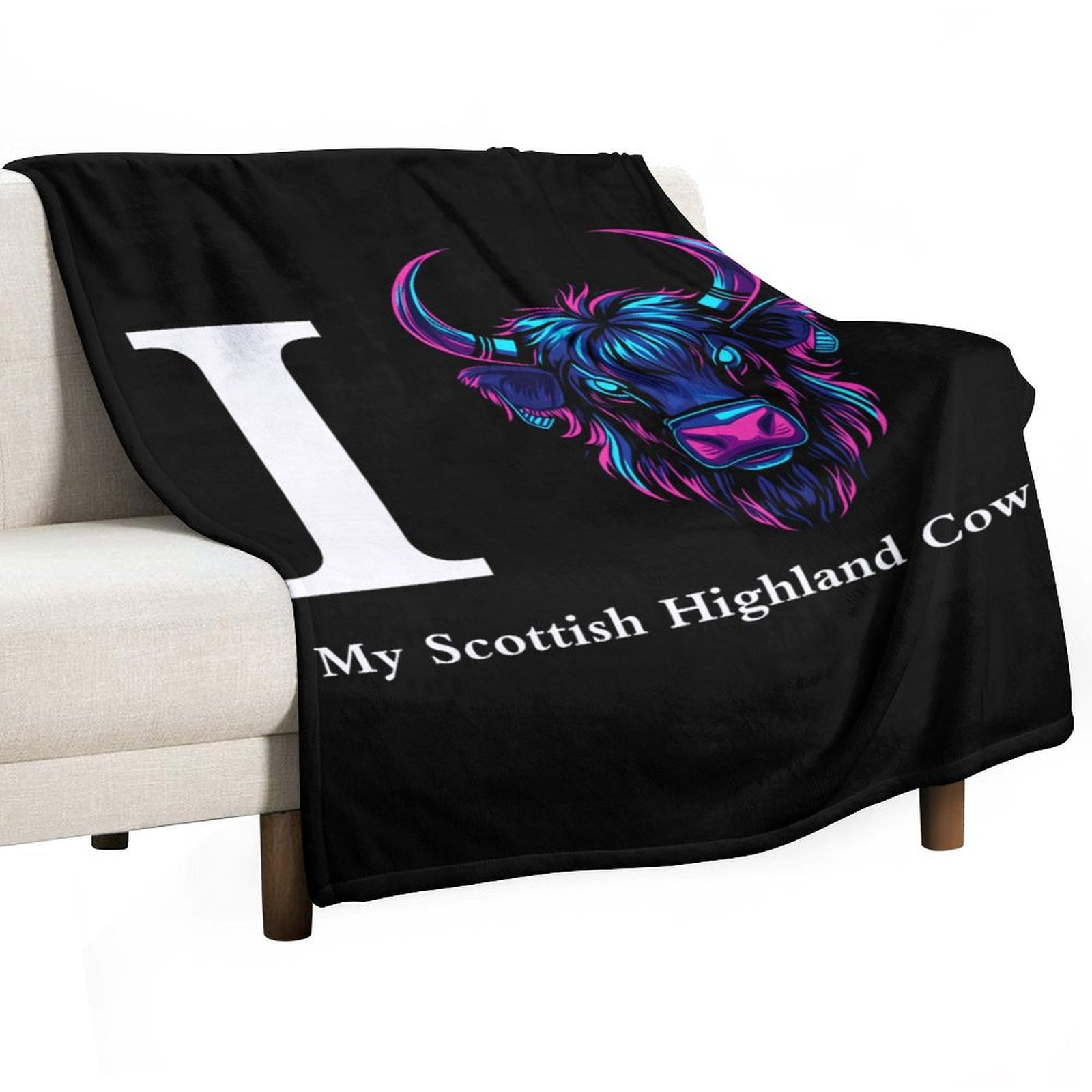 I Love My Scottish Highland Cow Super Soft Blanket Christmas Throw ...