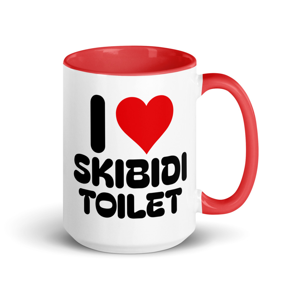 I Love Skibidi Toilet Brainrot Meme Mug with Color Inside, I Heart ...