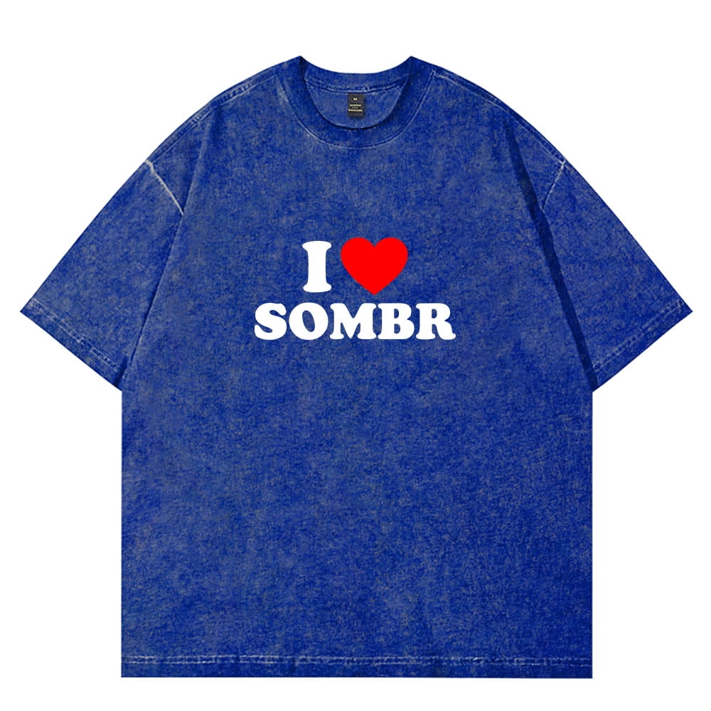 I Love Sombr Vintage Wash T-Shirts 2025 Tour Merch Women Men Cotton ...