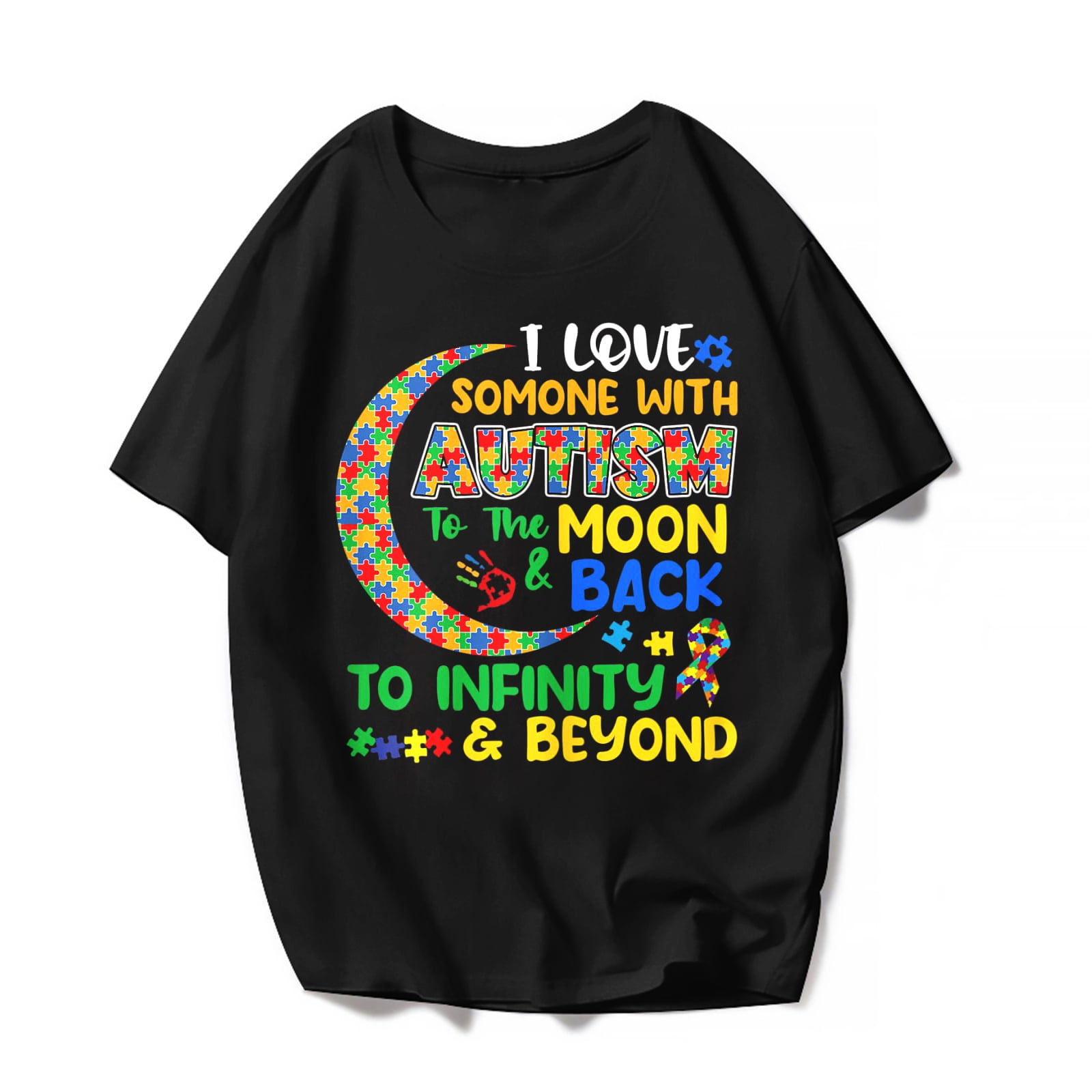 I Love Someone To The Moon And Back Autism Awareness T-Shirt Women Men ...