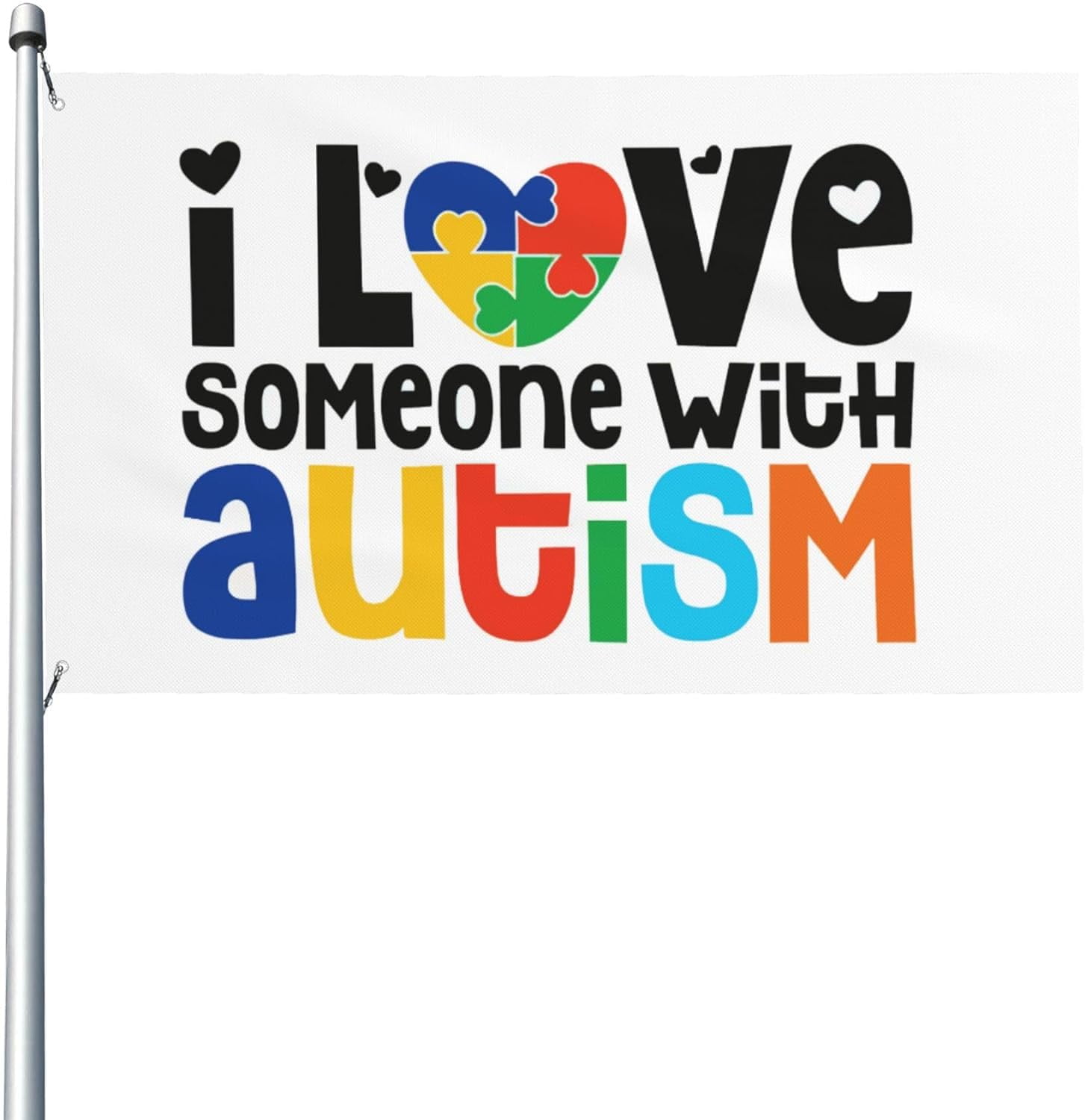 I Love Someone with Autism Flag Outdoor Garden Flag Breeze Flag Home ...