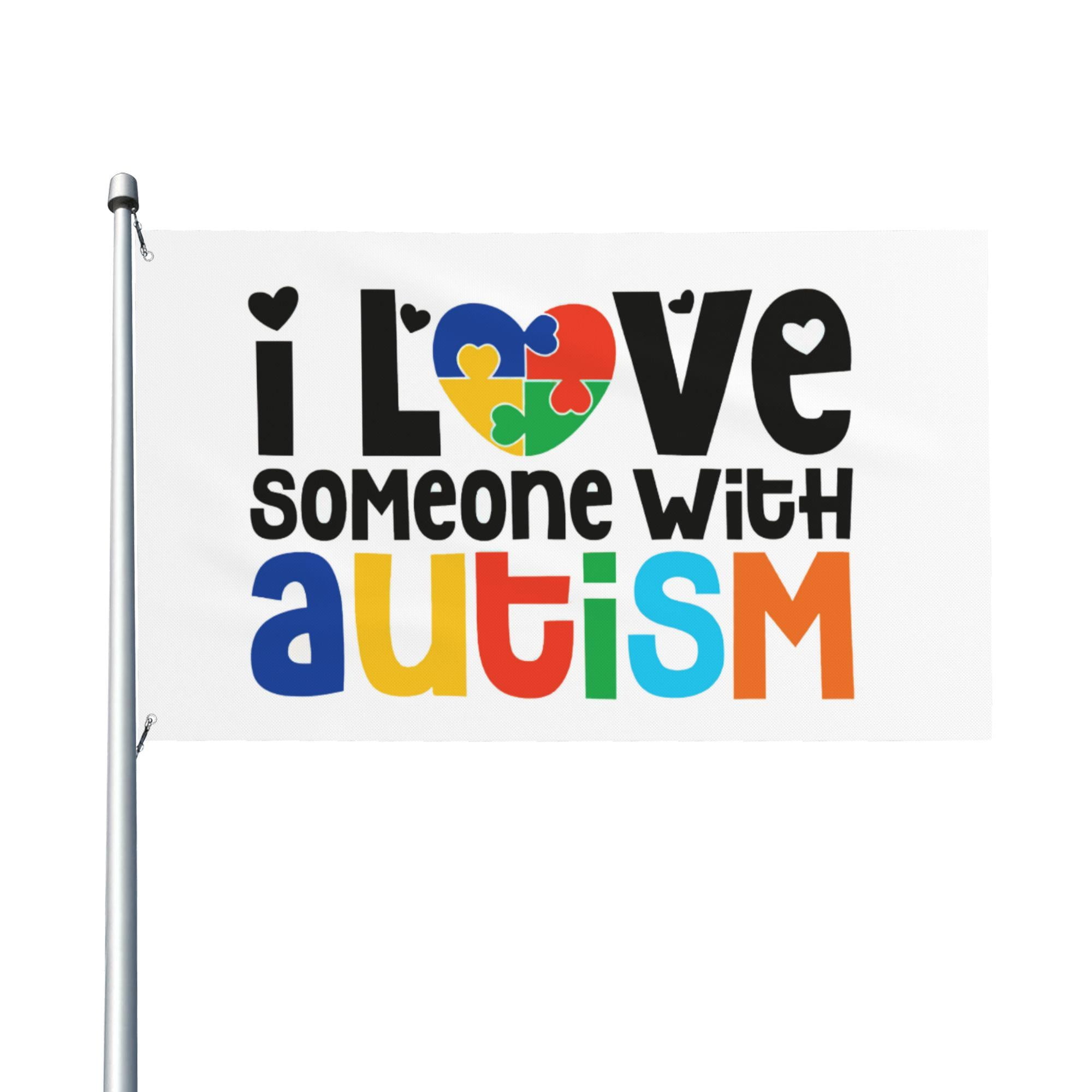 I Love Someone with Autism Flag Outdoor Garden Flag Breeze Flag Home ...