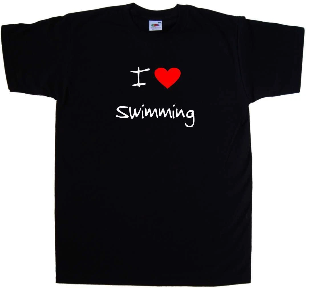 I Love Swimming for Men and Women Sport Hobby Water Lover Gift Tee up ...