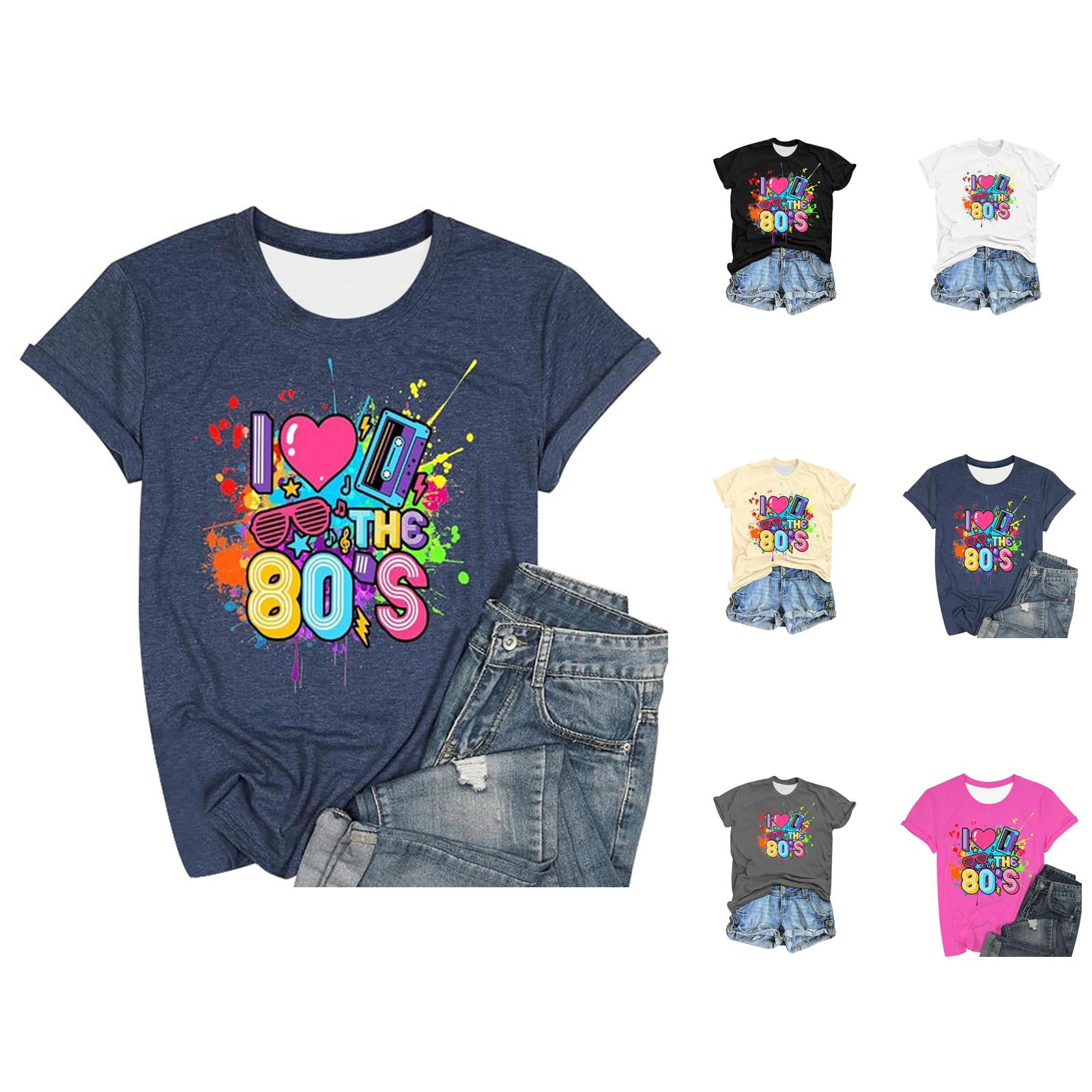 I Love The 80s Graphic Tees for Women 2026 Summer Casual Short Sleeve ...