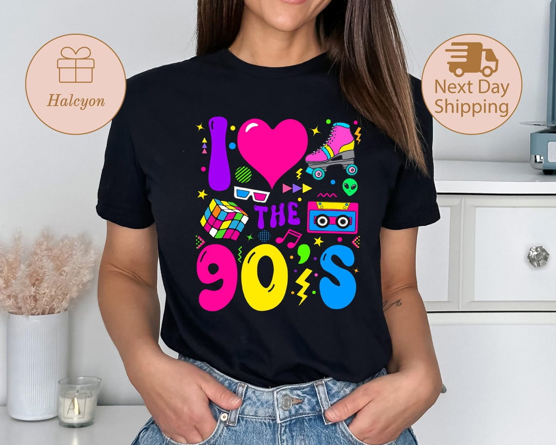 I Love The 90S T-Shirt, Nineties Shirt, 90S Birthday Party Favors, Retro 90S Outfit, 90S Party ...