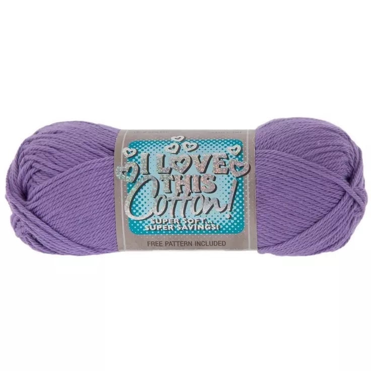 I Love This Cotton Yarn, Medium Weight 100% Cotton, 180 Yards, Amethyst ...