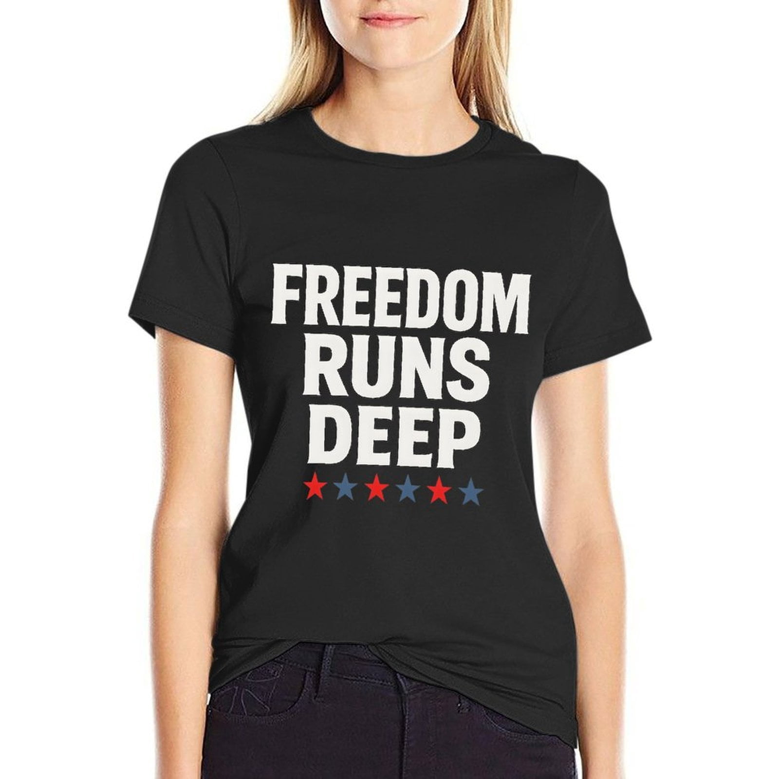 I Love Usa Women’s Cotton Short Sleeve T-Shirt HD Graphic Print Casual ...
