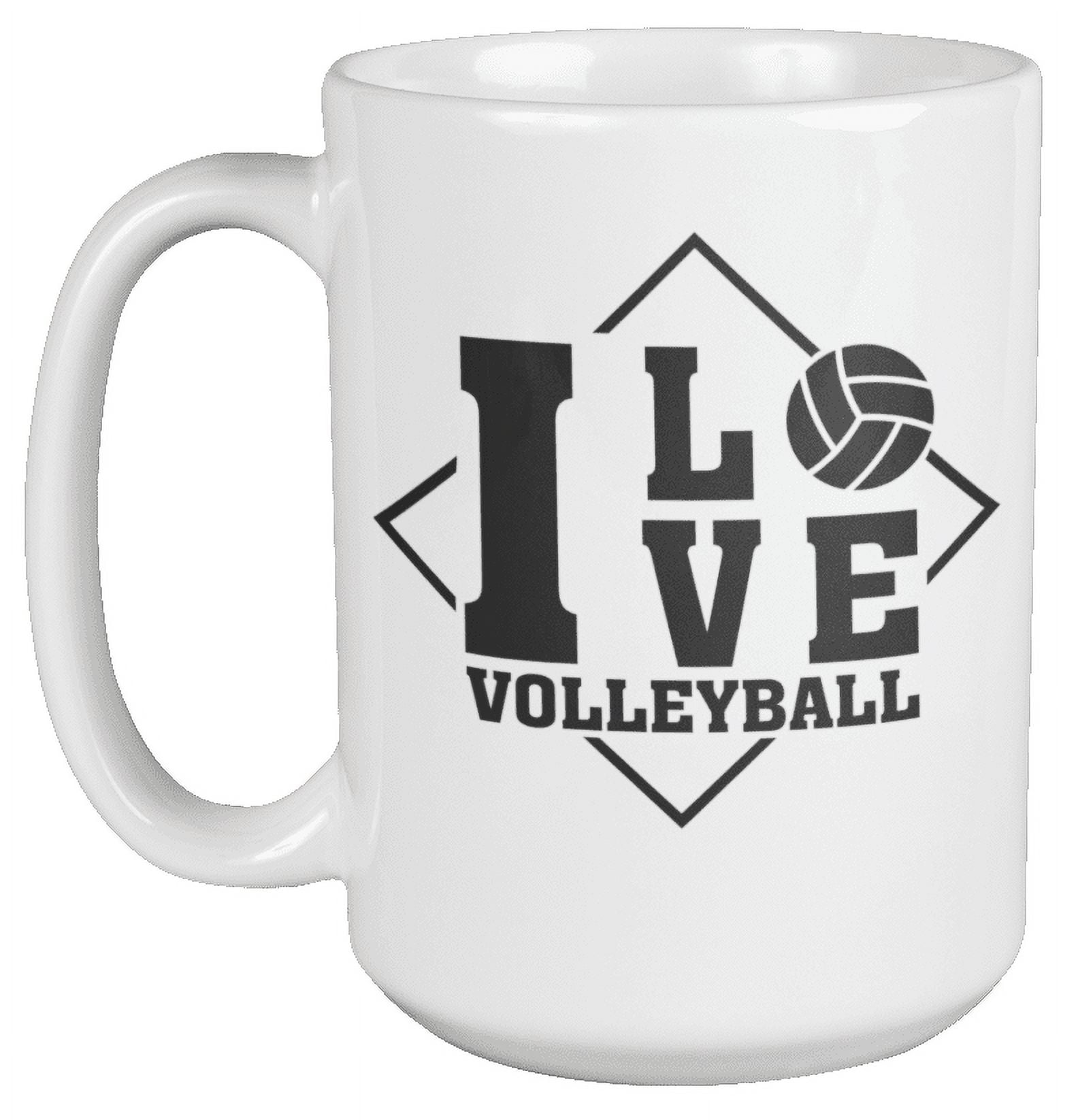 I Love Volleyball. Cute Sports Coffee & Tea Mug For Athlete, Trainer ...