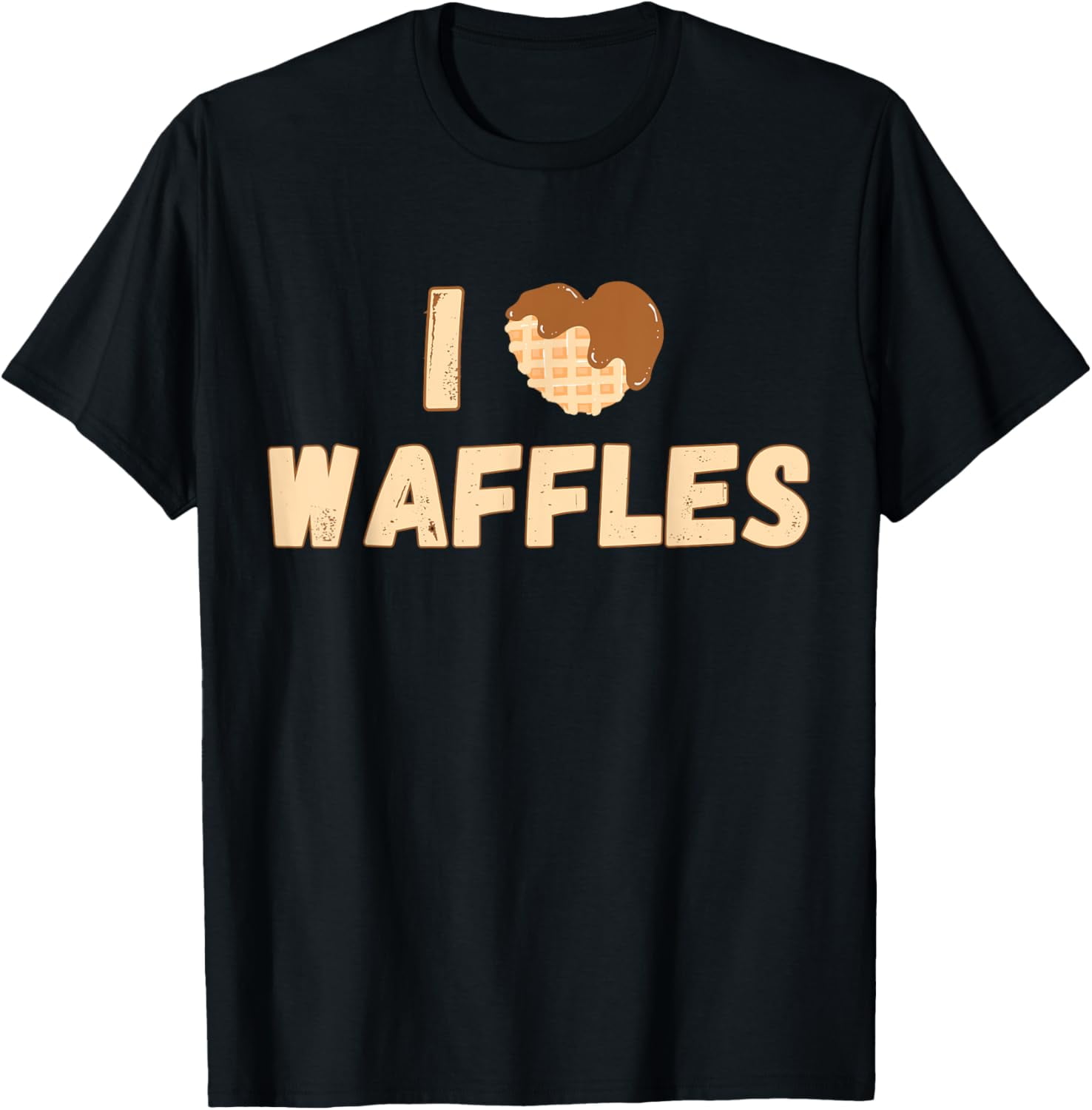 I Love Waffles | Heart-Shaped Chocolate Waffle T-Shirt - Walmart.com