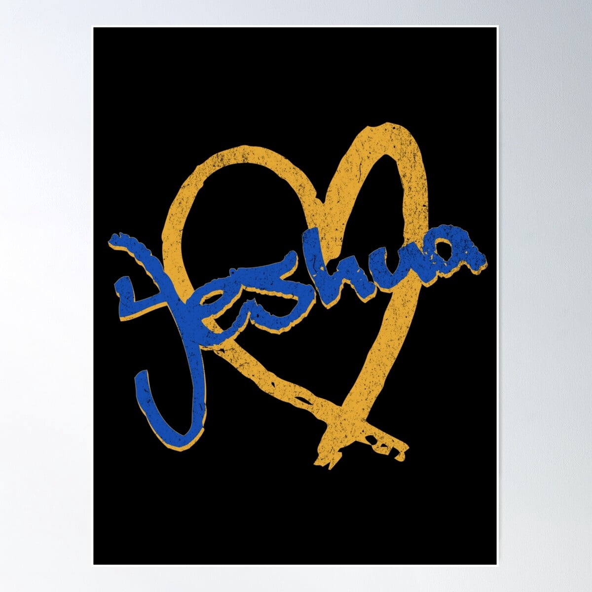 I Love Yeshua Vintage 80S & 90S Blue And Gold Poster Wall Art, Modern ...