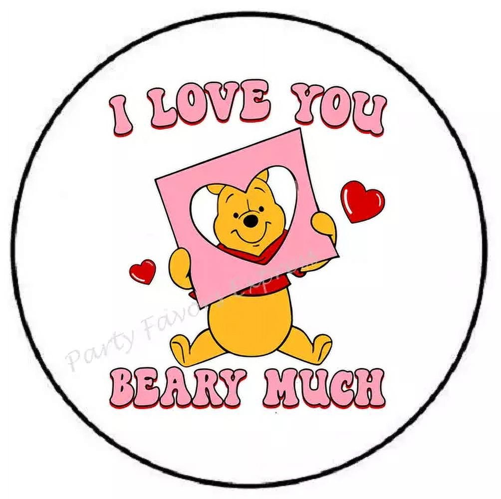 I Love You Beary Much Valentines Day Sticker Party Favors Sticker ...