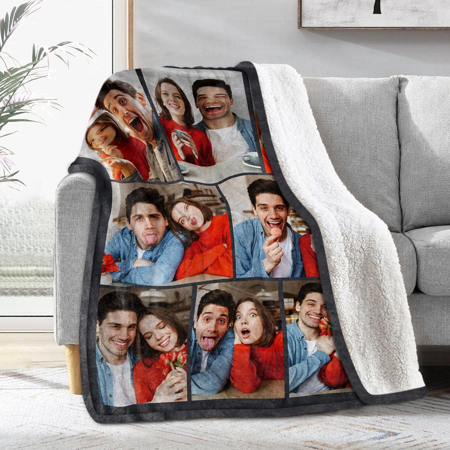 I Love You Couple Gifts Custom Sherpa Fleece Photo Blanket Birthday ...