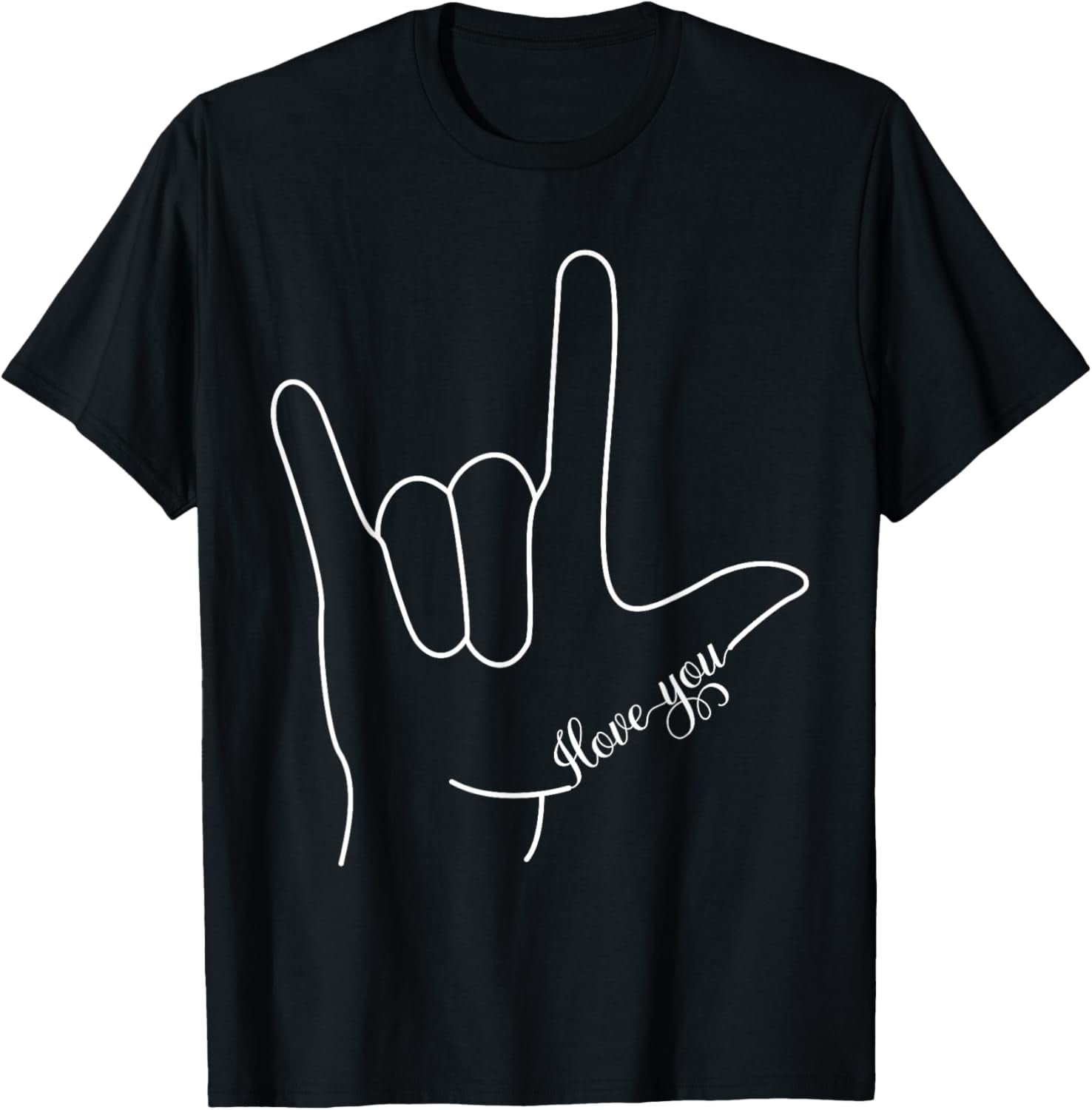 I Love You Hand Sign American Sign Language ASL For Lovers T-Shirt men ...