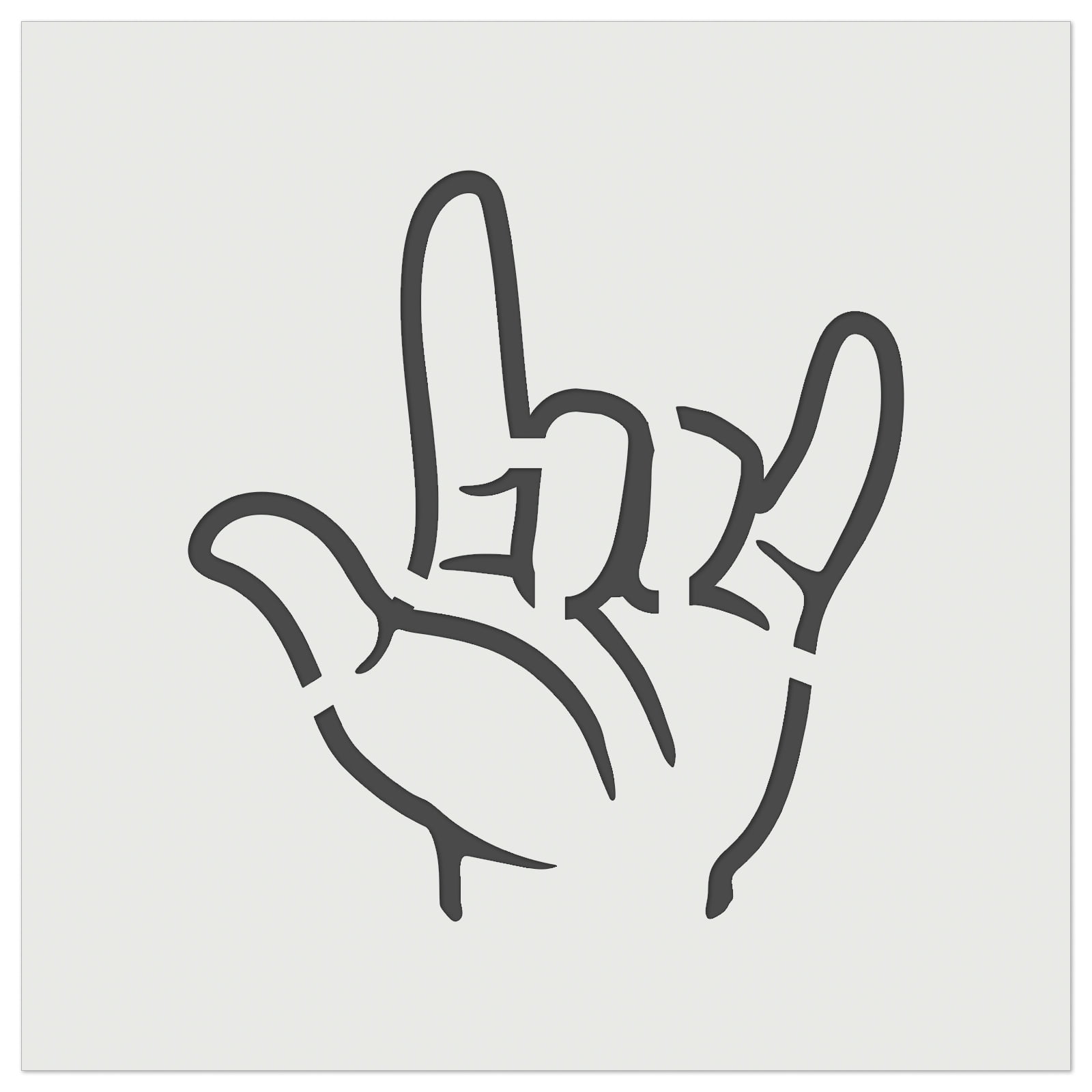 I Love You Hand Sign Language DIY Cookie Wall Craft Stencil - 4.5 Inch ...