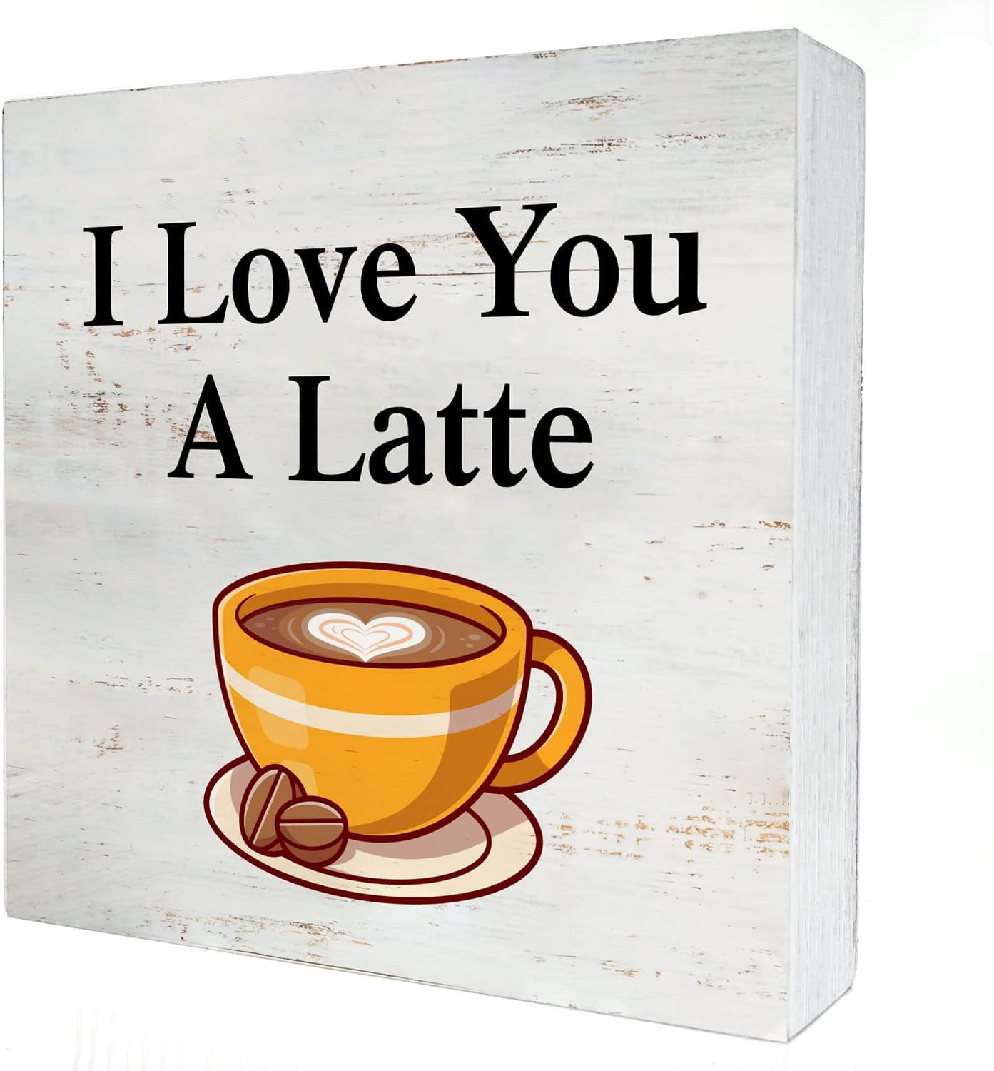I Love You a Latte Wooden Box Sign with Saying Desk Decor Coffee Box ...