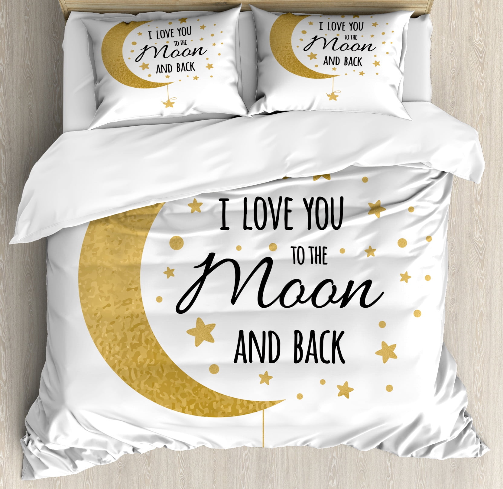 I Love You to the Moon and Back Duvet Cover Set, Crescent Moon Loving ...