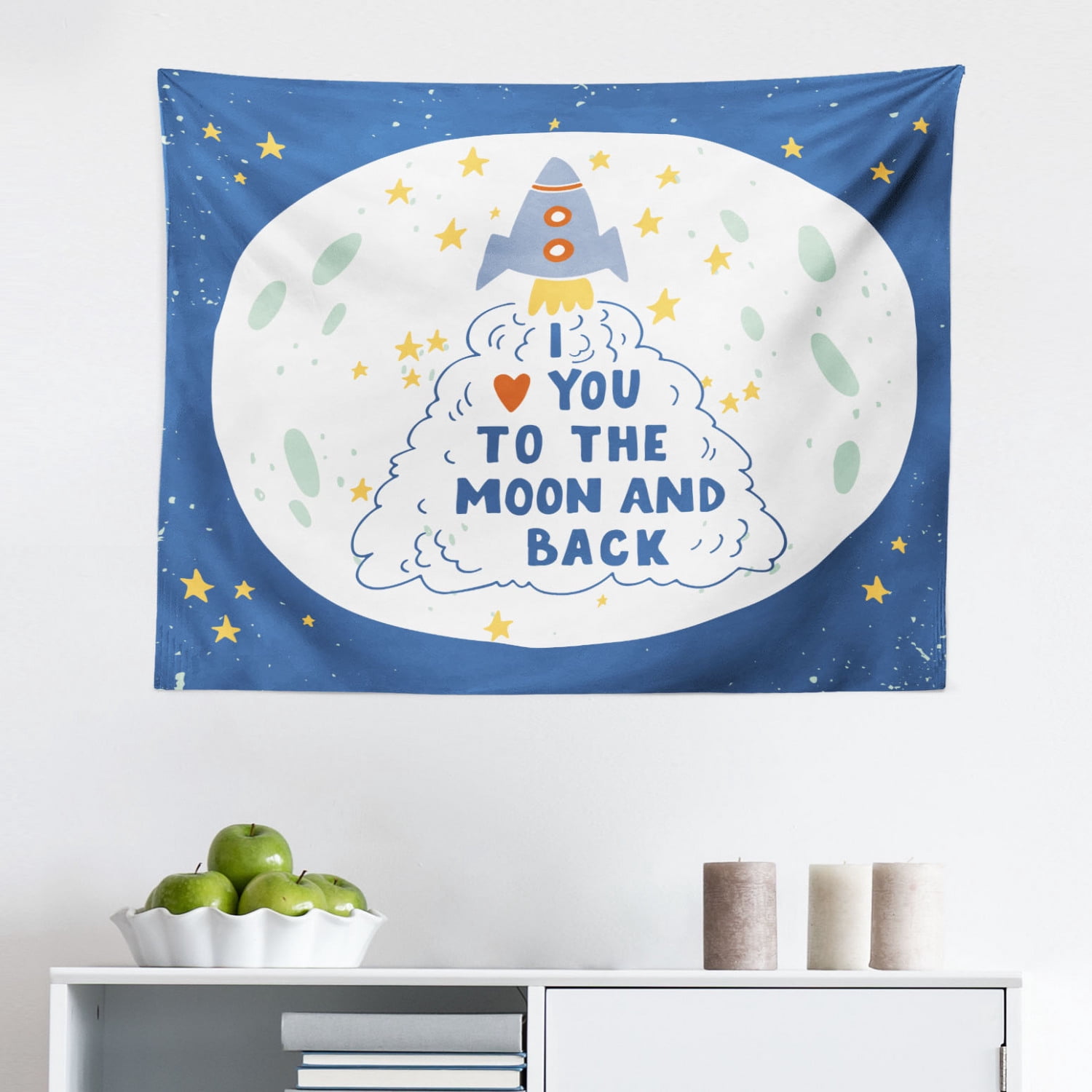 I Love You to The Moon and Back Tapestry, Eternity Loop Stars Moon ...