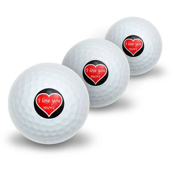 I Love You More Red Heart Novelty Golf Balls, 3pk - Walmart.com