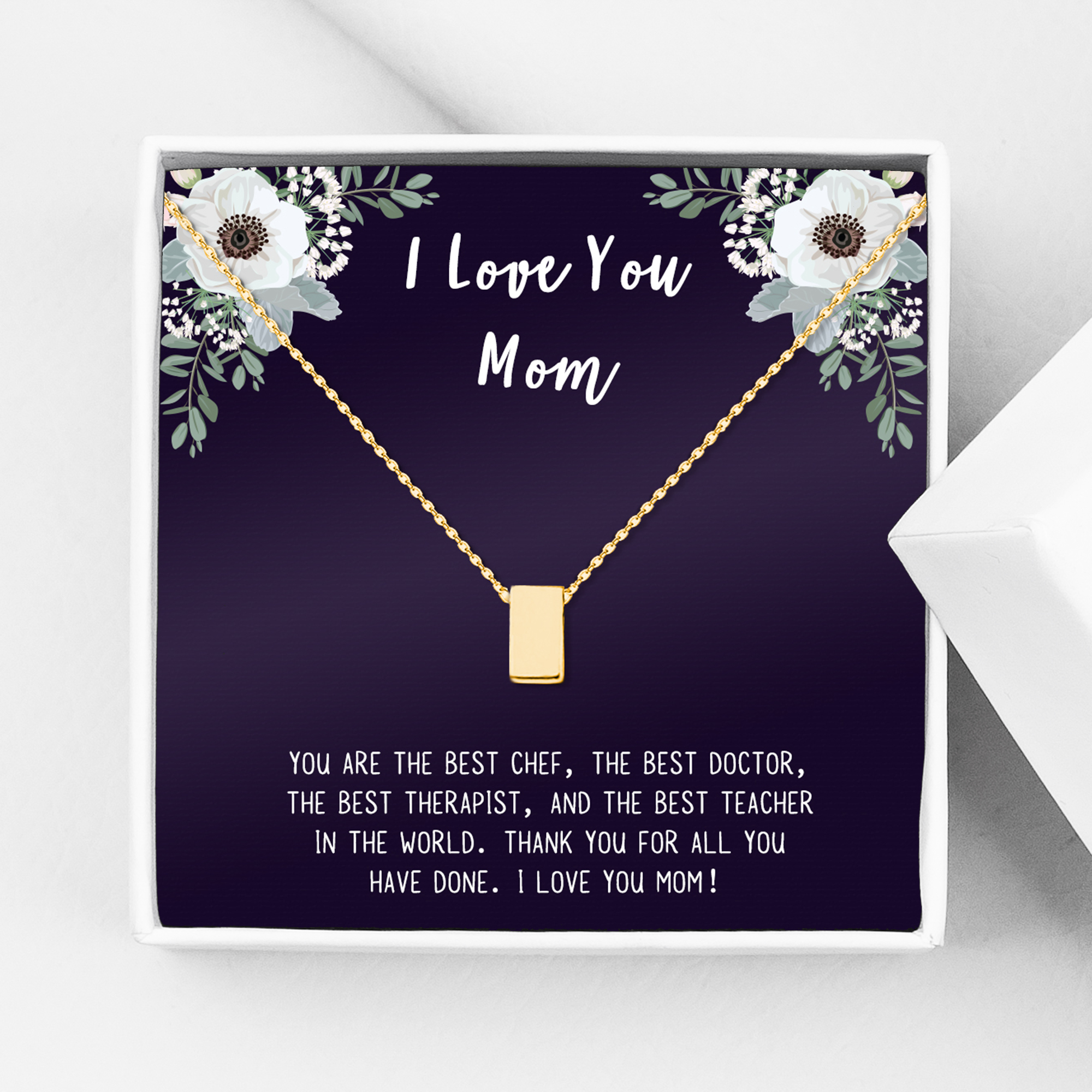 I Love You Mother's Day Cube Card Necklace, Card and Neclace Jewelry ...